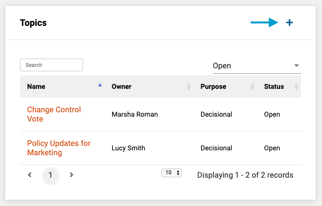 Creating/Adding a Topic to a Group – GovernSpot