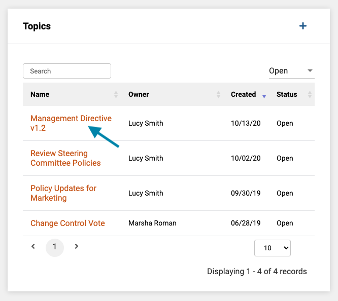 Closing a Topic – GovernSpot