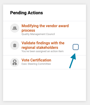 Marking an Action Item Complete – GovernSpot